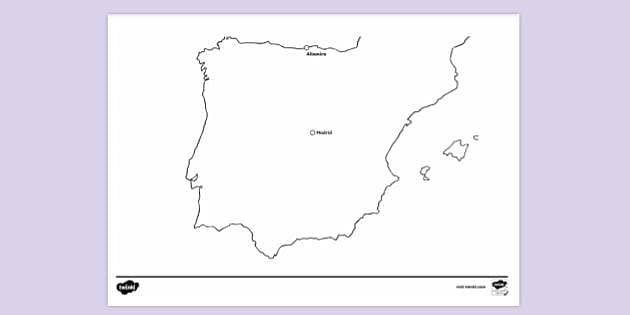 Map of Spain with Altamira colouring sheet Colouring | Colouring Sheets