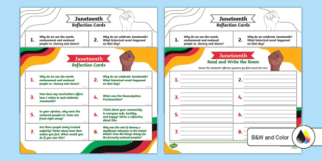 Juneteenth Read and Write the Room Activity (teacher made)
