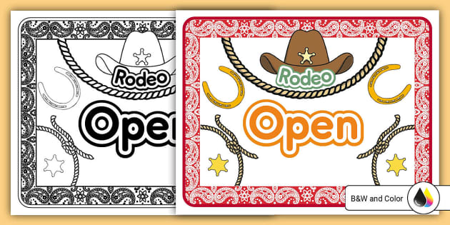 Rodeo Dramatic Play Open Sign (teacher made) - Twinkl