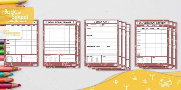 Lesson Planning Kit | Back To School for SEND educators | Muted Floral