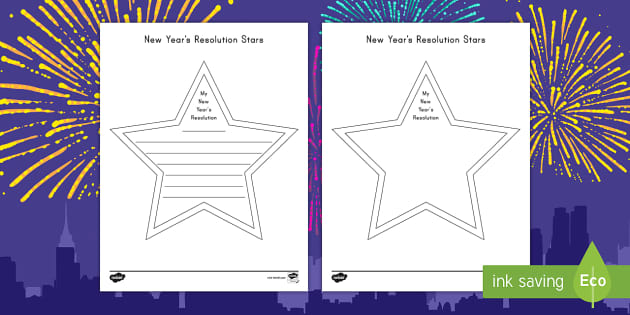 New Year's Resolution Sheet for Kids (teacher made) - Twinkl