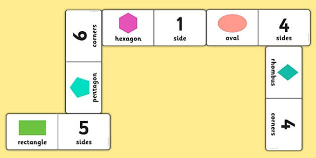 2D Shape Properties Dominoes (teacher made)