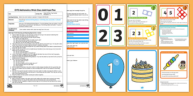 EYFS Maths: Happy Birthday, Toys! Number Recognition 1-5 Whole Class Adult