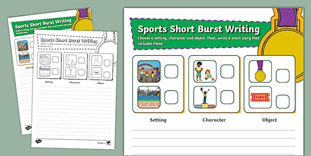 Sports Short Burst Writing Template Twinkl (teacher made)