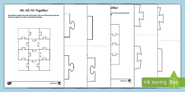 12 Piece Jigsaw Puzzle Template teacher Made 