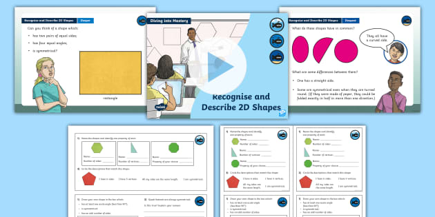 Y3 White Rose Maths: Recognise & Describe 2D Shapes Teaching Pack