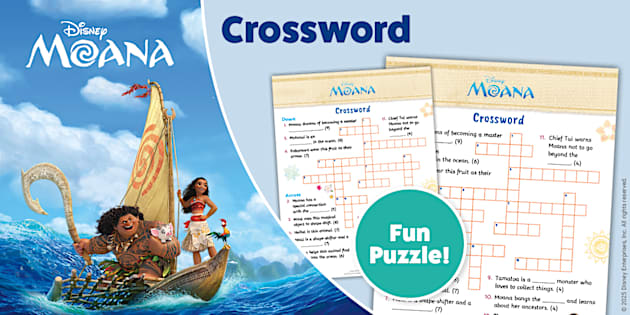 Moana: Crossword Puzzle (Teacher-Made) - Twinkl