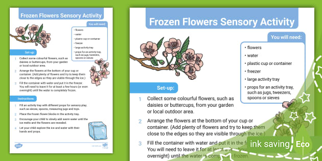Frozen Flowers Sensory Activity (teacher made) - Twinkl