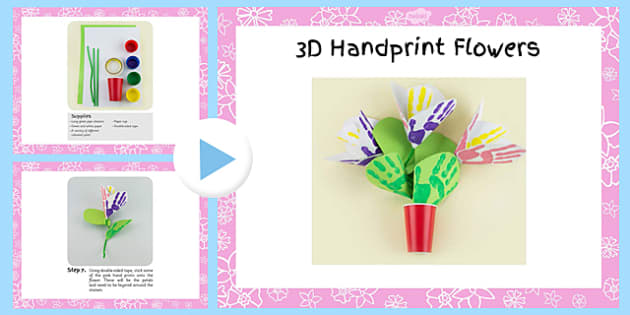 3D Handprint Flowers Craft Instructions PowerPoint | Parents