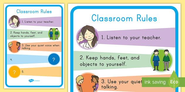 Classroom Rules Poster Display Resources Lehrer Gemacht 