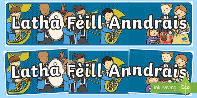 St. Andrew's Day (Gaelic) Display Banner-Scottish