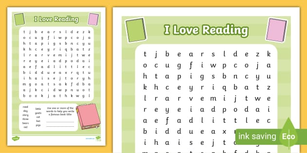 FREE! - KS1 I Love Reading Word Search (teacher made)