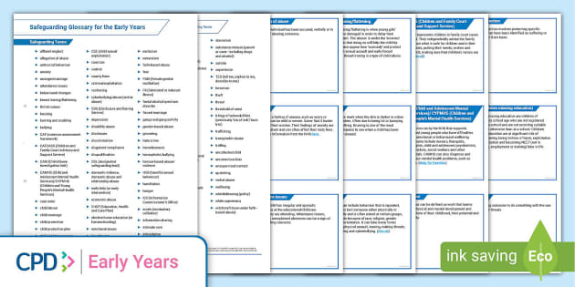 Safeguarding glossary - safeguarding (Lehrer gemacht)