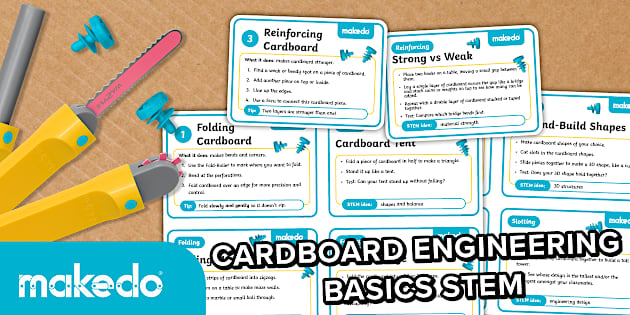 Makedo: Cardboard Engineering Basics STEM Challenge Cards