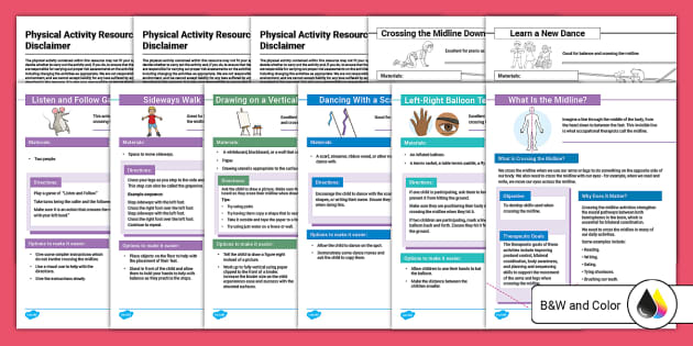 Crossing the Midline Activities (teacher made) - Twinkl