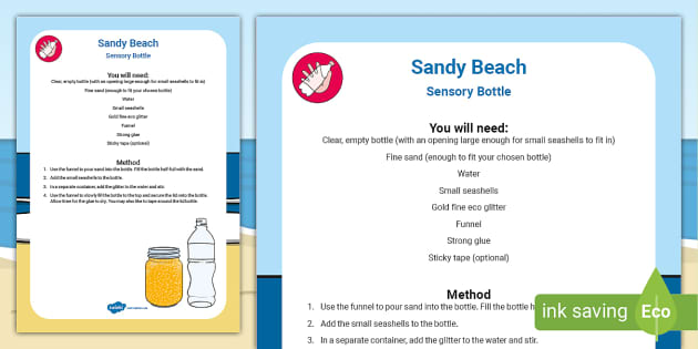 Sandy Beach Sensory Bottle (Teacher-Made) - Twinkl