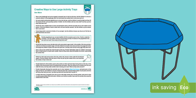 👉 EYFS Creative Ways to Use Large Activity Trays: One More