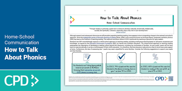 How to Talk About Phonics: Home-School Communication