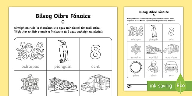 Bileog Oibre Fónaice O (teacher made) - Twinkl