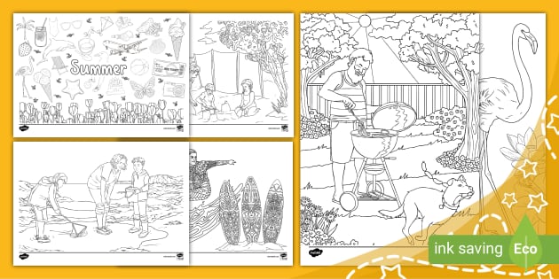 Summer Colouring Pages (Ages 7 - 11) (teacher made) - Twinkl