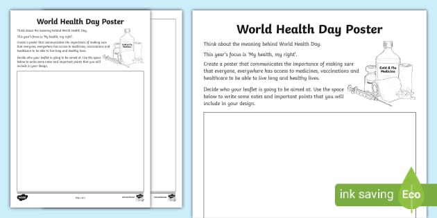 World Health Day Design a Poster Worksheet - Twinkl