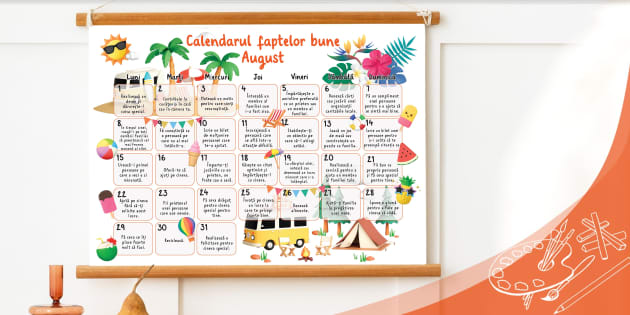 Calendarul faptelor bune: August – Planșă Galeria de artă