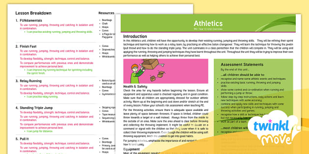 FREE! - Year 4 Athletics Planning - Twinkl Move PE Resources - KS2