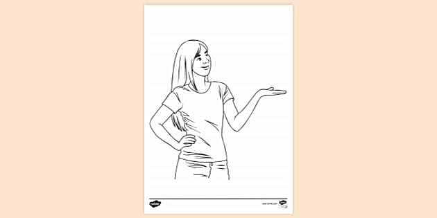 FREE! - Girl Gesturing Colouring | Colouring Sheets - Twinkl