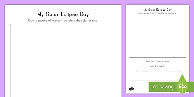 My Solar Eclipse Day Worksheet / Worksheet