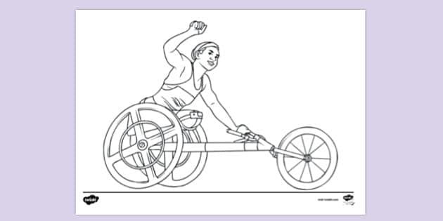 FREE! - Paralympic Wheelchair Racer Colouring | Colouring Sheet