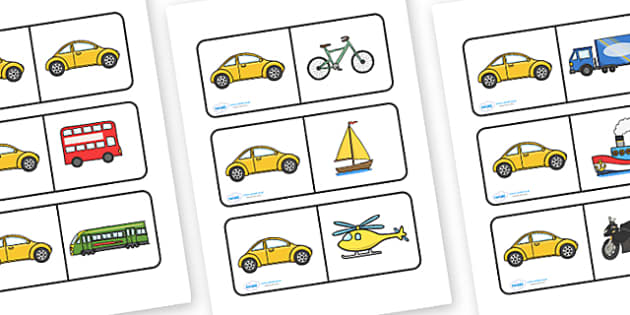 FREE! - Transport Dominoes - Transport, domino, activity, game, matching