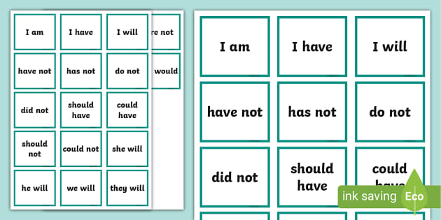 Twinkl Phonics Level 6 Contraction Word Cards (teacher made)
