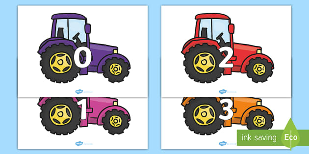 Numbers 0-31 on Tractors (Teacher-Made) - Twinkl