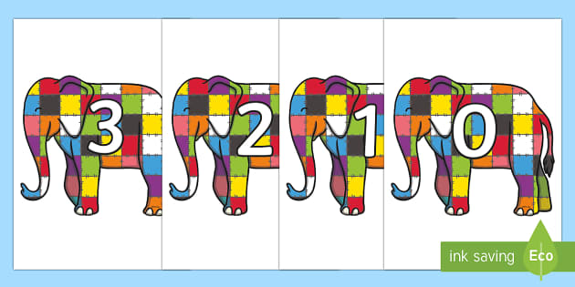 Numbers 0-31 on Elmer to Support Teaching on Elmer - Twinkl