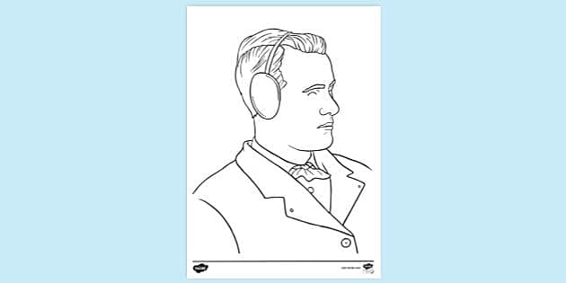 FREE! - Chester Greenwood Portrait Twinkl Eye Colouring Sheet