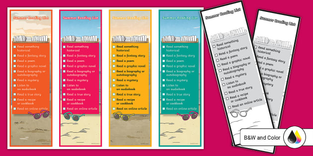 Summer Reading List Bookmark for 6th-8th Grade - Twinkl