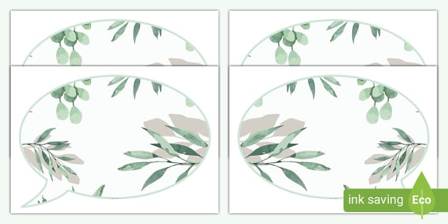 Winter Botanical Themed Speech Bubble Display - Twinkl Winter Botanical Themed Speech Bubble Display - Twinkl