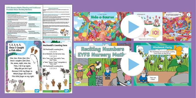 EYFS Nursery Maths Plan and Resource Pack: Reciting Numbers