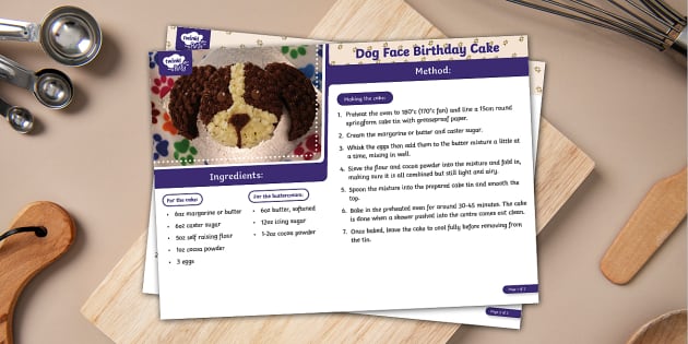 Dog Face Birthday Cake Recipe | Twinkl Party (profesor hizo)