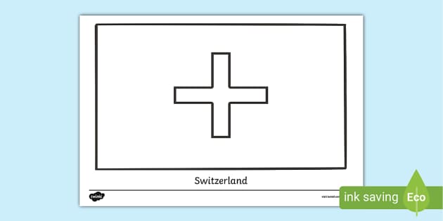 Switzerland Flag Colouring Sheet