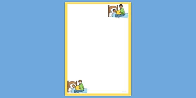 Dad Reading Bedtime Story to Child Page Border | Twinkl