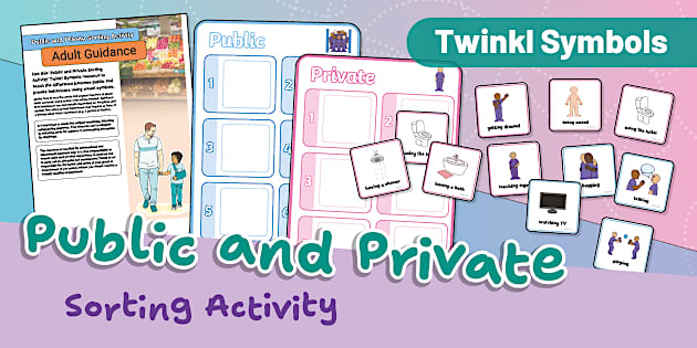 Twinkl Symbols: Public and Private Sorting Activity