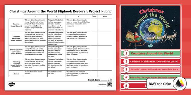 Christmas Around the World Flipbook Research Project for 3rd-5th Grade