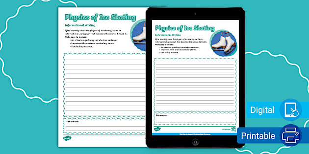 Physics of Sports Ice Skating Writing Activity for 6th-8th Grade