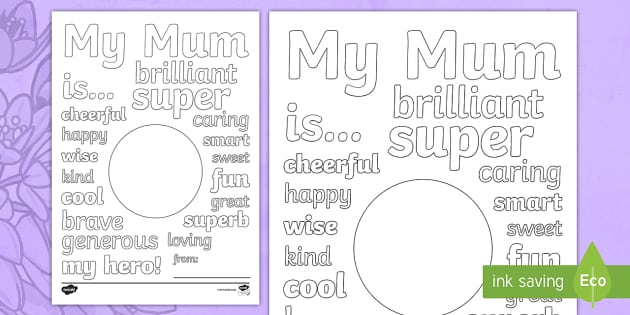 Mother s Day Describing Words Sheet Primary Resources Mother s Day Describing Words Sheet Primary Resources