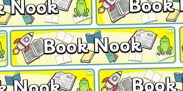 FREE! - Book Nook Display Banner - book, reading area, Classroom Area Signs