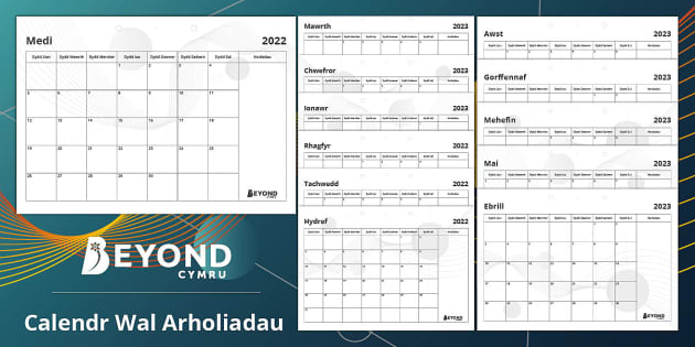 FREE! - Calendr Wal Arholiadau TGAU (Teacher-Made) - Twinkl