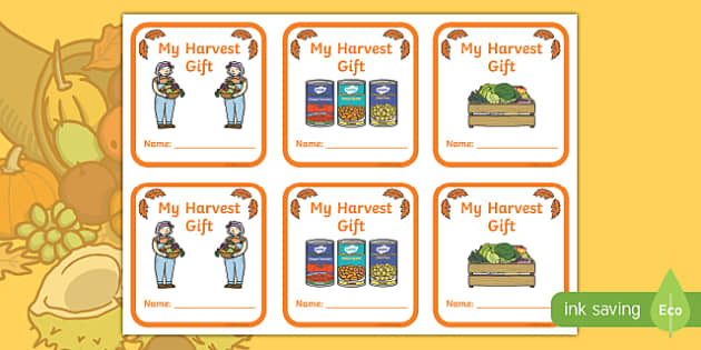 Harvest Festival Donation Label Activity (teacher made)