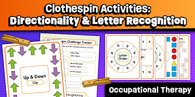 Clothespin Visual Motor Activities for Directionality and Letter ...