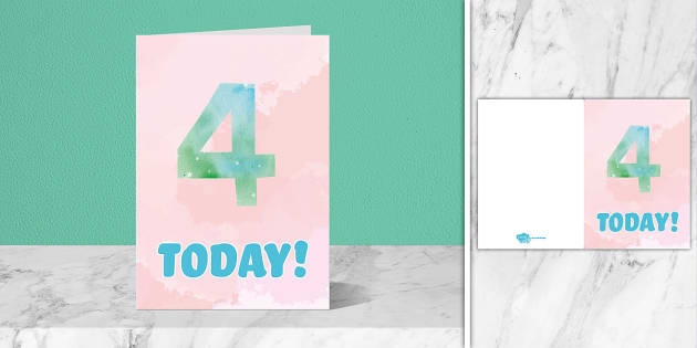 4 Today Card | Twinkl Party (teacher made) - Twinkl